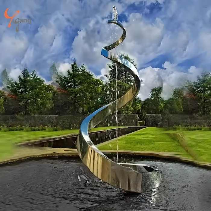 Large Modern Metal Crafts Outdoor Garden Stainless Steel Fountain ...