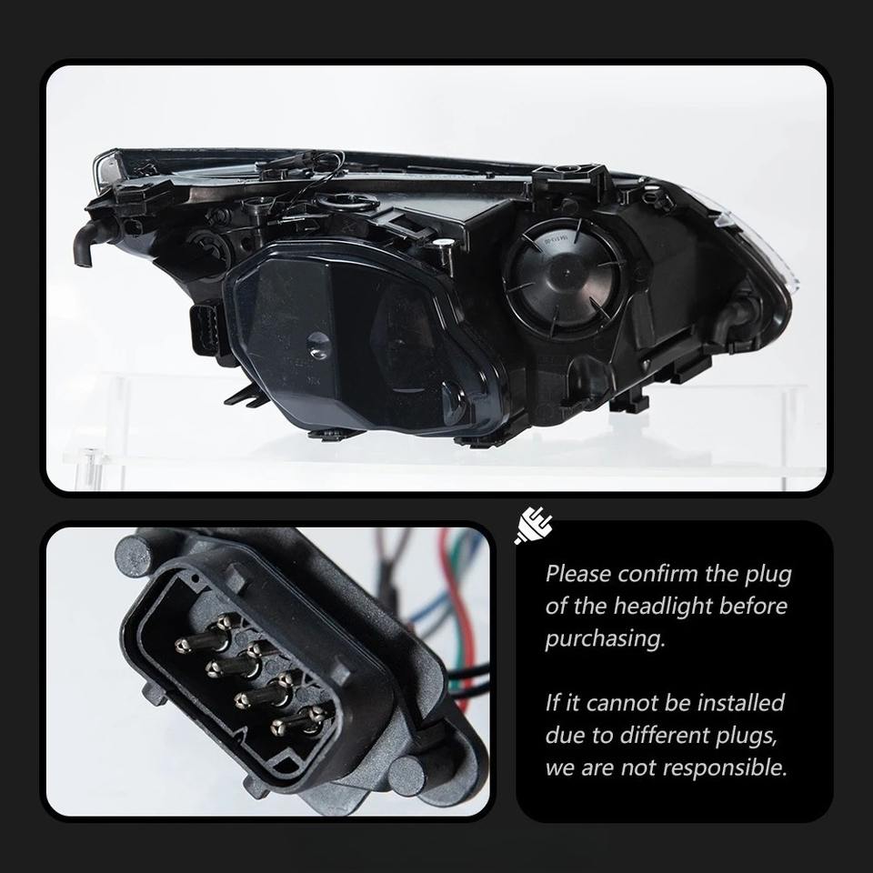 HETOP E60 Headlights 2003-2010 5 Series 520i Ikon Style DRL Upgrade LED ...