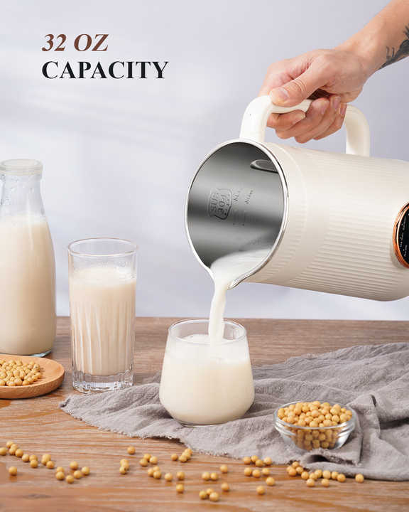 32oz Automatic Plant Based Soy Oat Milk Maker - High Temp LCD
