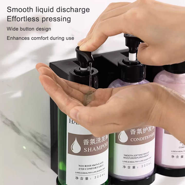 Hotel Shampoo Set Triple Soap Dispenser Wall Mounted ABS