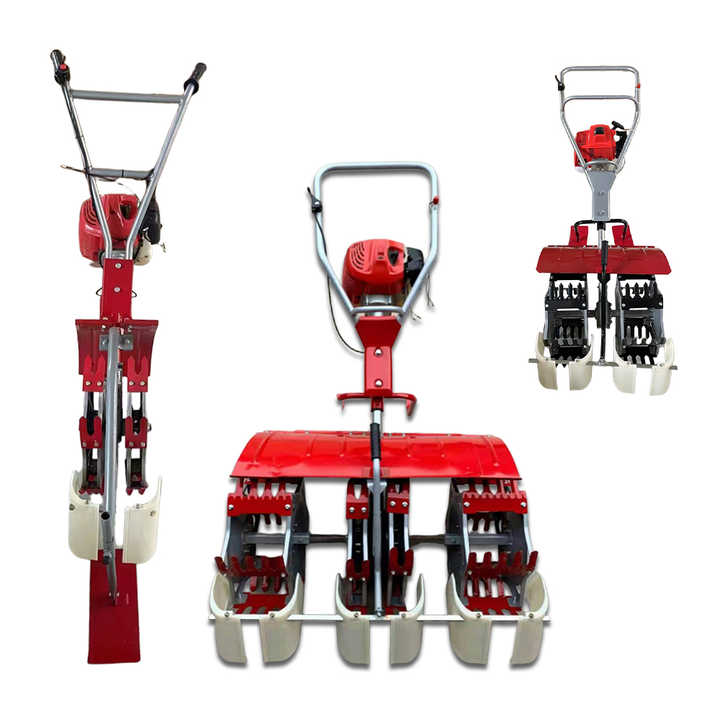 Tiller Weeder Hand Push Gasoline Engine Two Rows Rice Paddy Weeder ...