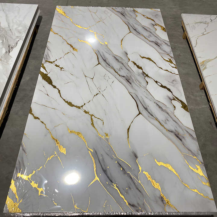 Wholesale Price High Glossy Gild Design 1220*2440mm*3mm PVC Marble ...