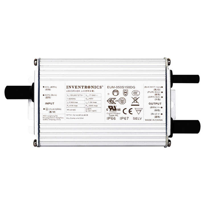 Inventronics EUM-Dx Series 30W-240W LED Driver 100-240Vac Class 2 IP67 ...