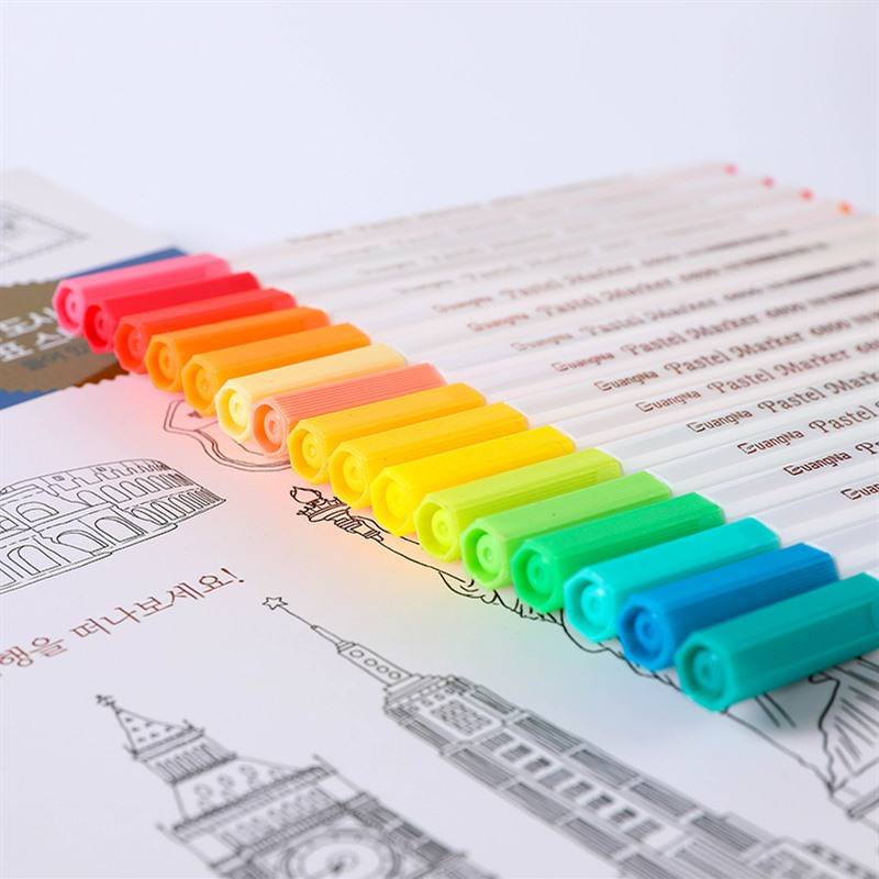 36 Colors Pastel Highlighters Text Markers Focus Marker Pen for Student ...