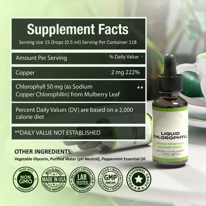 Chlorophyll Drops with Copper Natural Ingredients Premium Grade OEM ODM ...