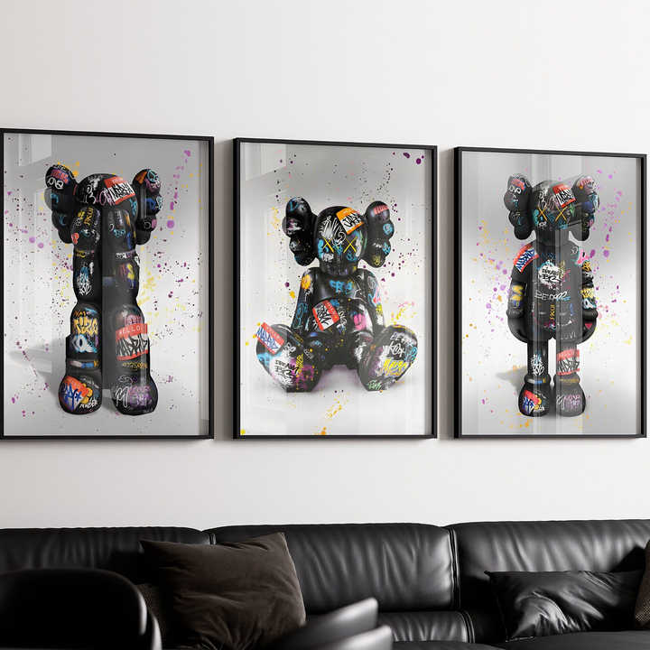 Graffiti Poster Set of 3 Printable Bears Graffiti Poster Toys Prints ...