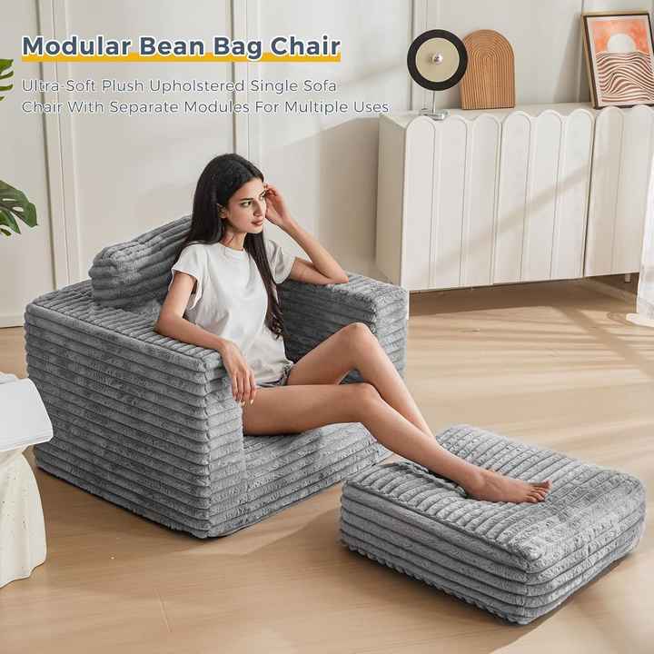 YILISTAR Custom Modern Compressed Giant Bean Bag Chair High-Density ...