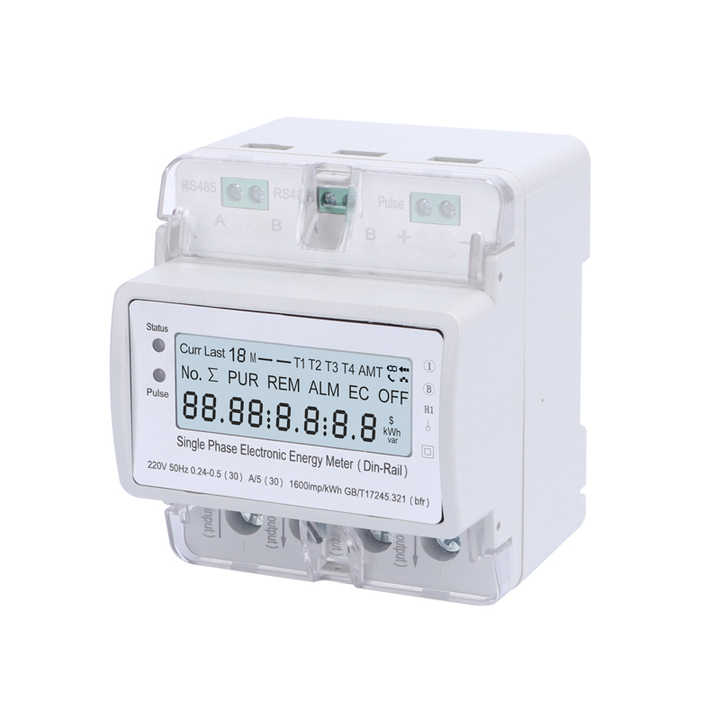Direct Connect Single-Phase Electronic Energy Meter with LCD RS485 Din ...