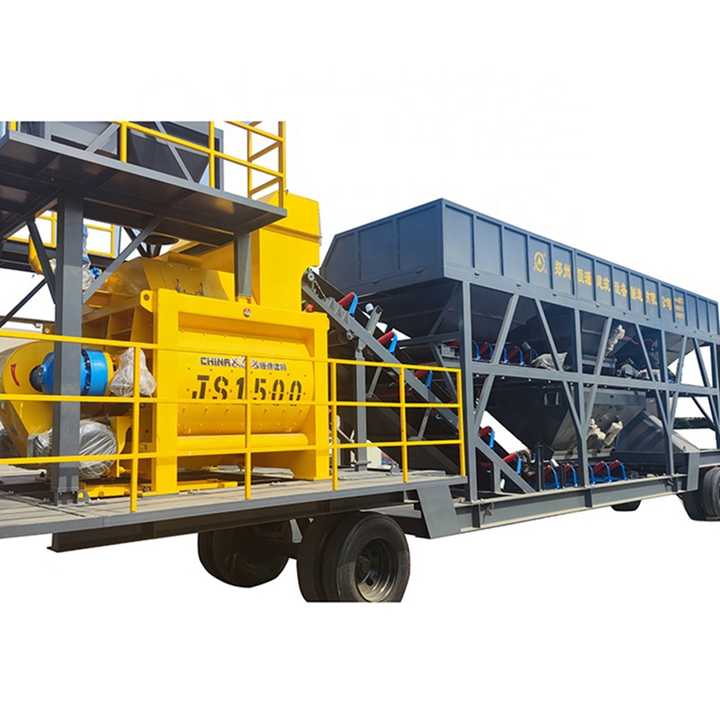 Mobile Concrete Plant No Need Foundation with Concrete Pump Use Full ...