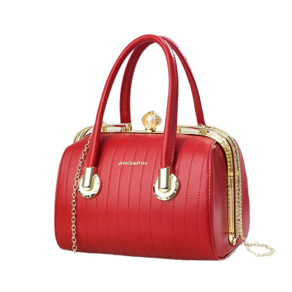 Designer Vertical Stitching Pillow Handbag for Women, Rhinestone Decor ...