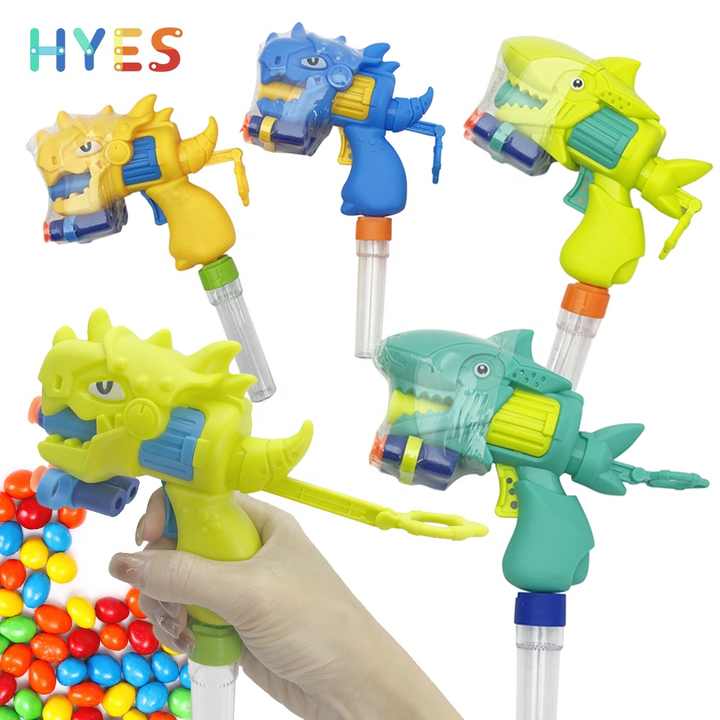 Huiye Dinosaur Gun Candy Toys Shark Portable Soft Bullet Gun Sweet ...