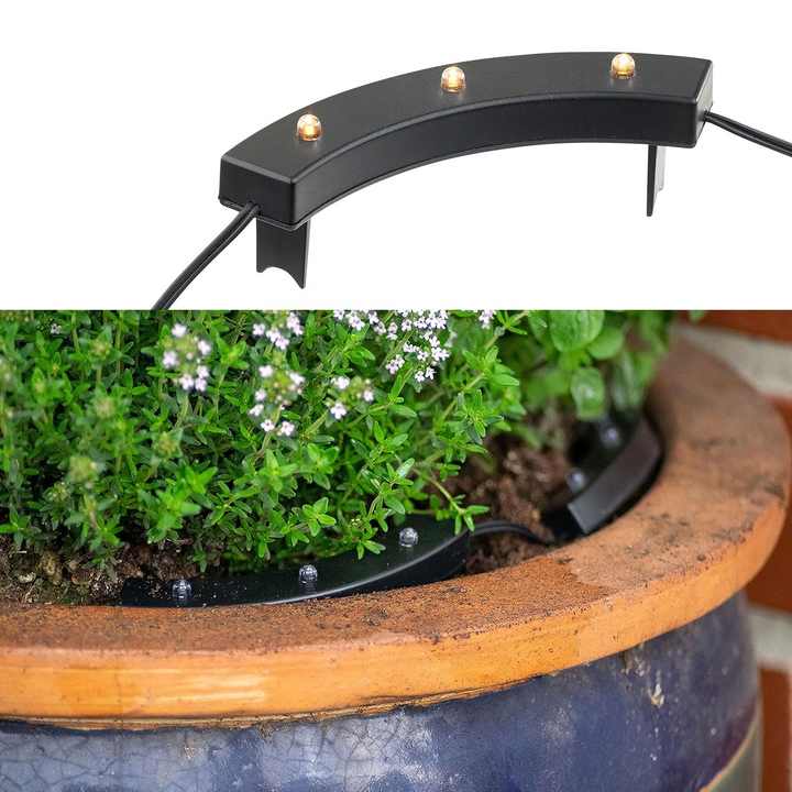 5 LED Ring Plants Surround Planter Pot Lighting with Solar Panels in ...