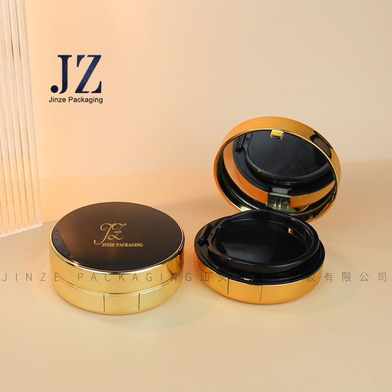 Jinze Bb Cushion case Round Black Top with Gold Color Empty Cushion ...