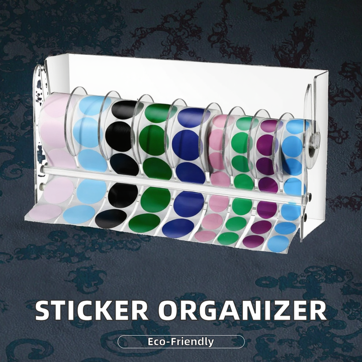 Acrylic Sticker Dispenser Label Roll Holder Organizer Stand for Office ...
