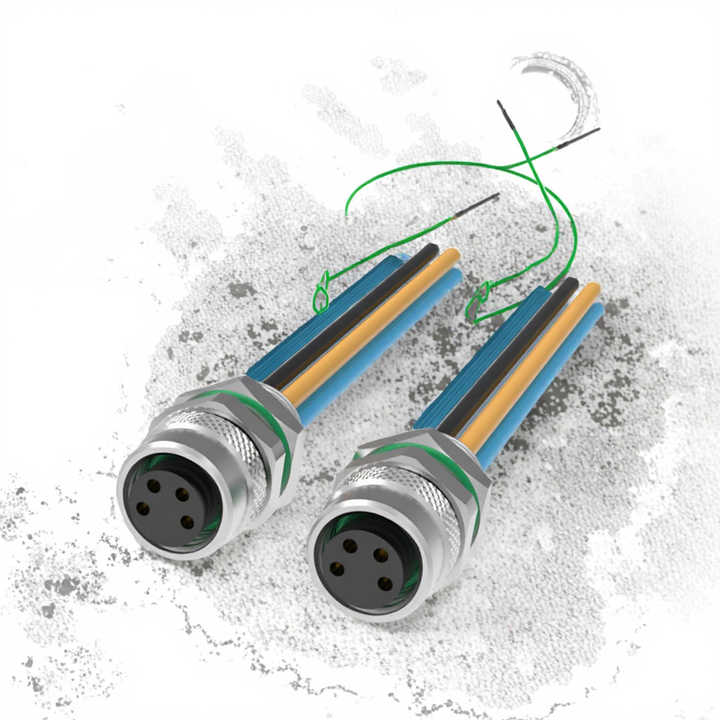 Motor Sensor Communication Systems DIN Rail-Compatible M12 Connector 4 ...