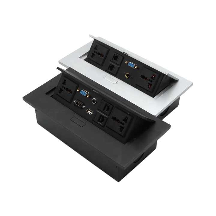 Zinc Alloy Tabletop Office Desk Power Outlet Pop up Socket