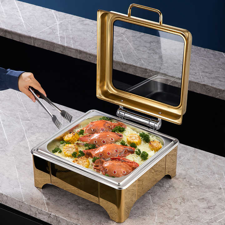 Hot Selling Electric Stainless Steel Food Pan Square Chafing Dish with ...