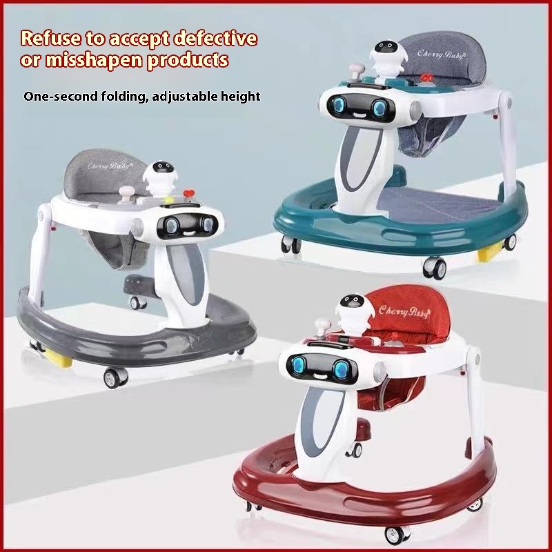 Car Shape Baby Walker - Foldable with Music & Lights