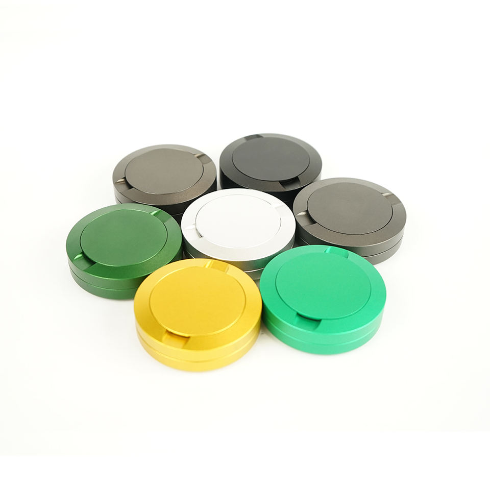New Circular Design Custom Laser Marking Aluminum Snuff Box ...