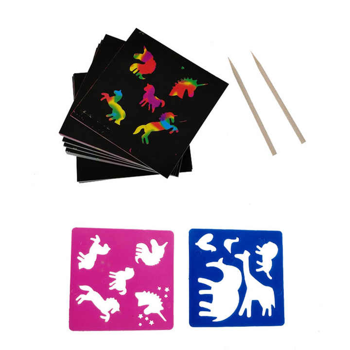 Scratch Art Box of Rainbow Color Magic Diy Mini Notes Color Scratch ...