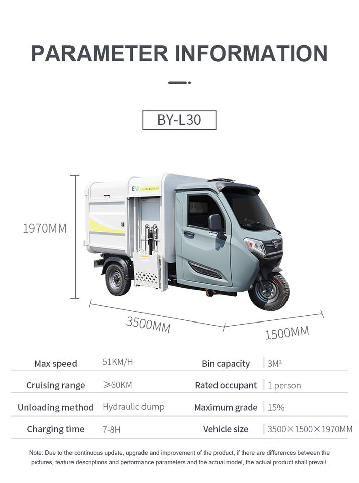 New Energy Electric Three-Wheeled Compactor Garbage Truck Side Loading ...