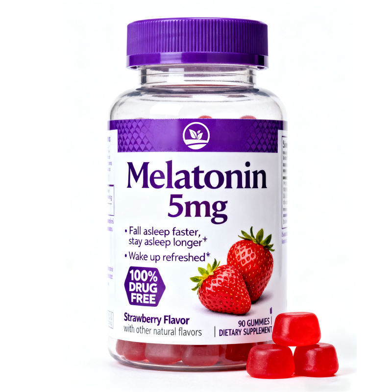 OEM Melatonin 5mg Gummies, Strawberry Flavor, 90 Count for Faster Sleep ...