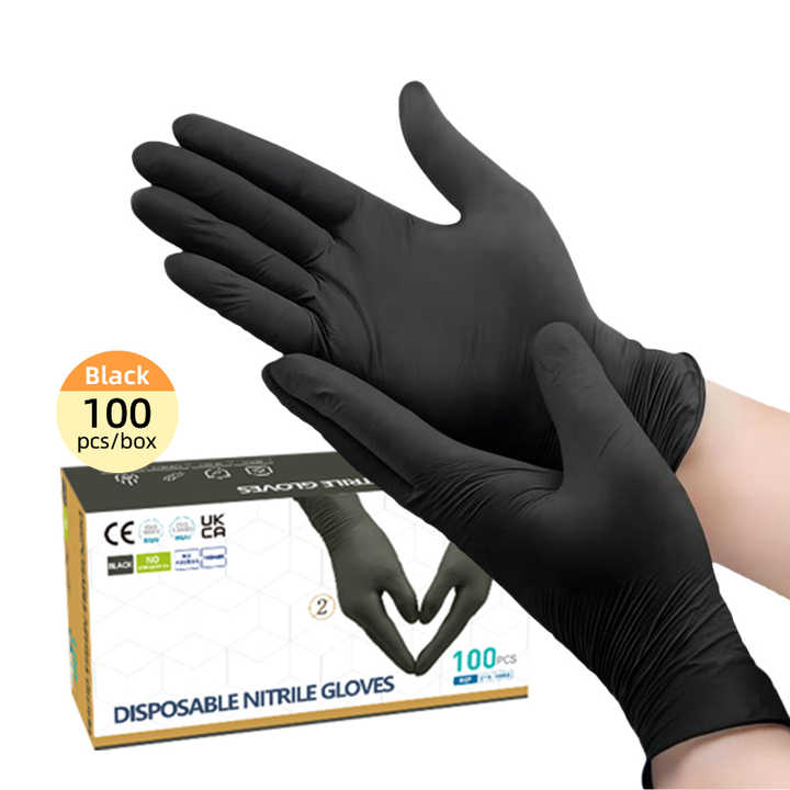 Custom Nitrile/pvc/latex Black Kitchen Gloves - Disposable