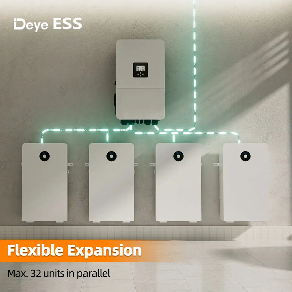 Deye RW-F16 Powerwall LiFePO4 Battery 51.2V 314Ah Stackable Home Solar ...