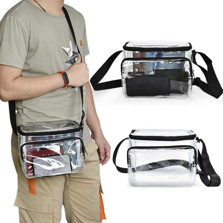 2021 Hot Transparent Pack Lunch Bag Thermal Bag Adjustable Shoulder ...
