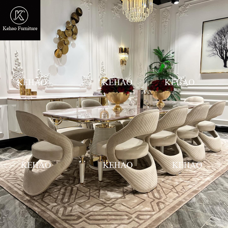 10 Seater Marble Dining Table - Luxury & Modern Design