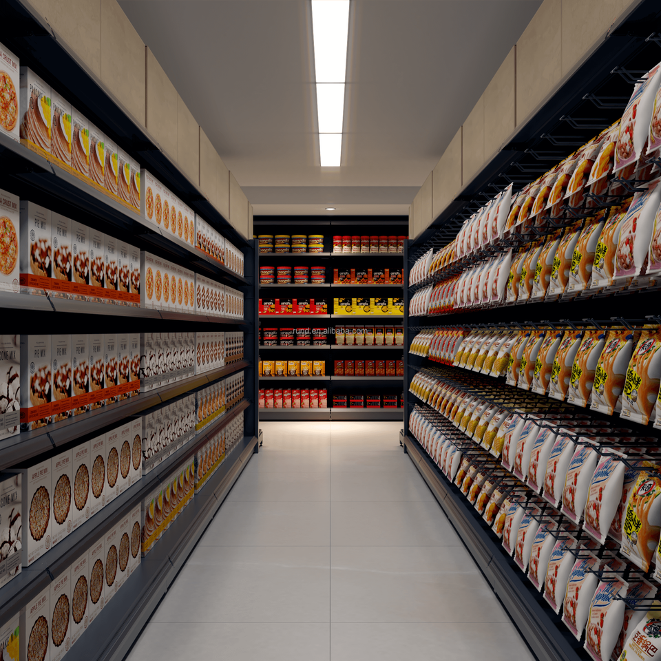 Sturdy Single-sided Grocery Display Shelving 60kg - Customizable Odm
