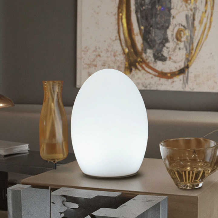Cordless Egg Shape LED Lamp - Modern Table Light for Home