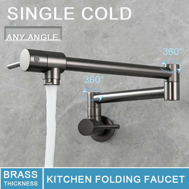 360 Tap Duale Handle Folding Kitchen Faucet Brass Body Hot Cold Water ...