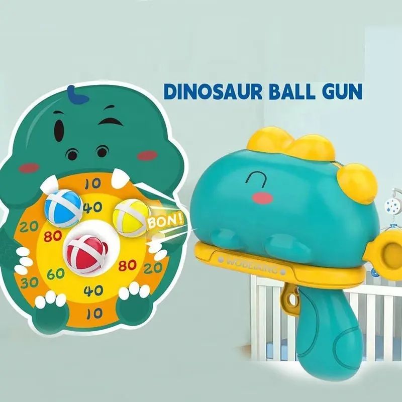 Dinosaur Sticky Ball Gun Catapult Sticky Ball Target Shoot Game ...