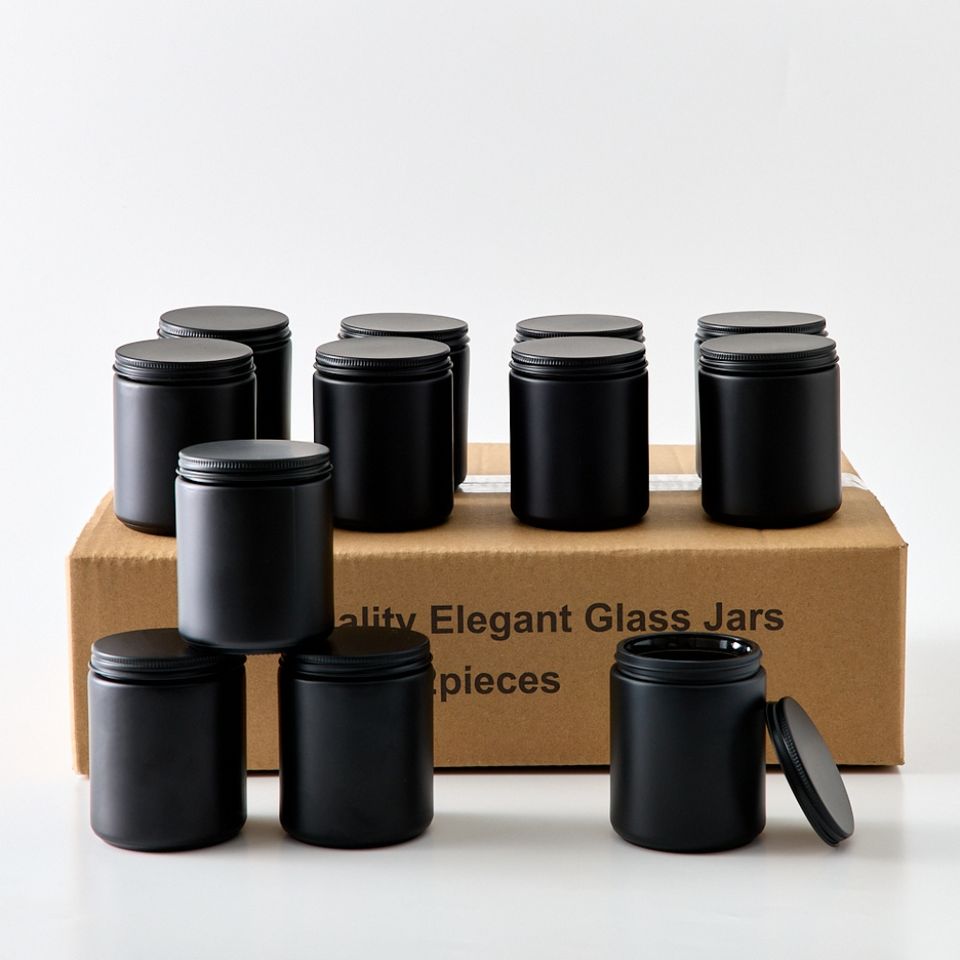 12 Pack Glass Candle Jars - Durable, Heat Resistant Containers