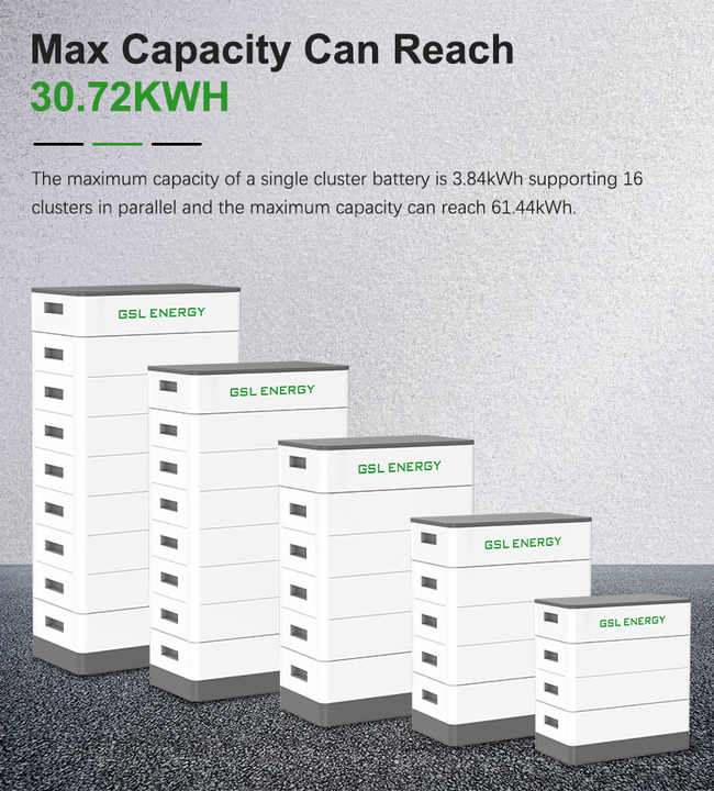 GSL ENERGY 20kw battery Home Lithium Battery 51.2V 400AH 20kwh Hybrid Lifepo4 Battery Off-Grid ...
