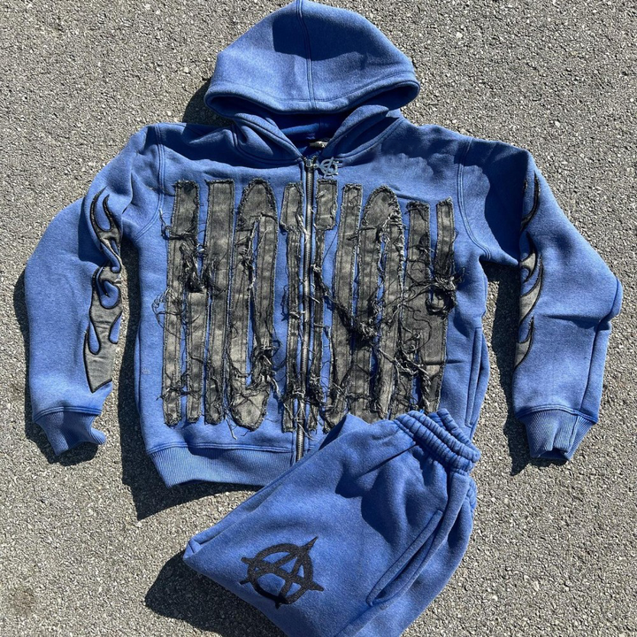 Custom Logo Distressed Applique Embroidery Cut and Sew Patch Sweat ...