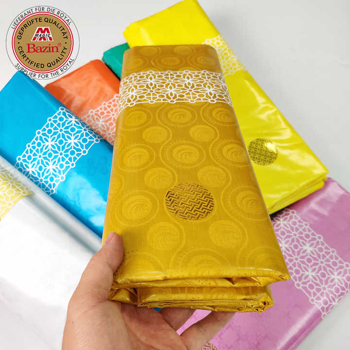 2020 Latest African Senegal Bazin Riche Fabrics Forweddings