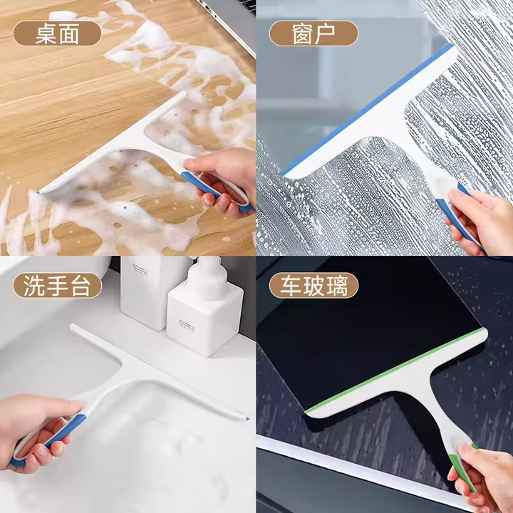 Window Glass Wiper with Silicone Blade Mirror Cleaner Holder Hook Car ...