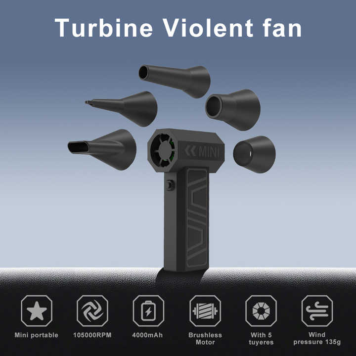 2025 Latest Design Compact Mini Turbo Blower Jet Fan 4000mah High Speed ...