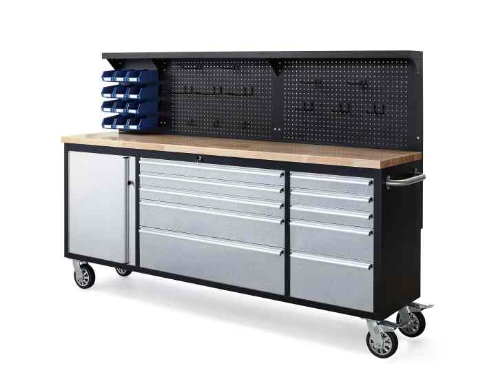 Heavy Duty Metal Garage Car Workshop Bench Wheeled Rolling Storage ...
