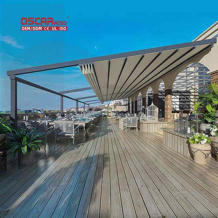 Sliding Roof Gazebo Pvc Canopy Electric Retractable Roof Garden Patio ...