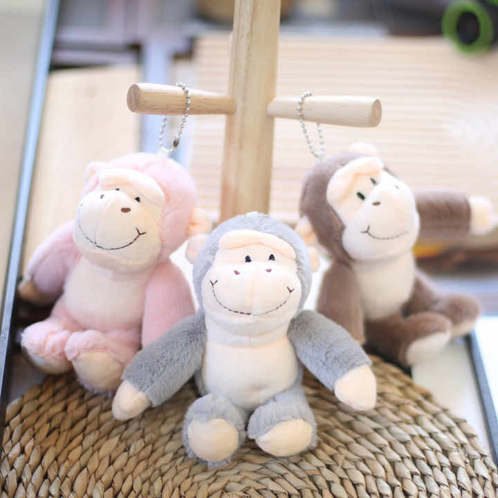 Cute Plush Monkey Keychain Toy for Stress Relief ODM