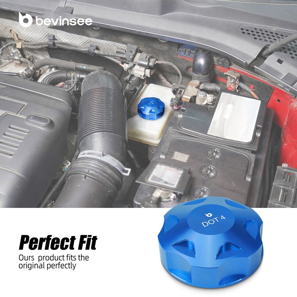 BEVINSEE Aluminum Brake Fluid Cap for VW Golf MK7 MK7.5 2013-2020 for ...