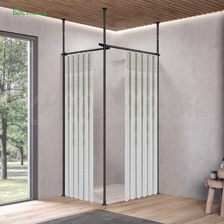 YIJIALE Adjustable No Drill Tension Room Divider Curtain Rod - OEM
