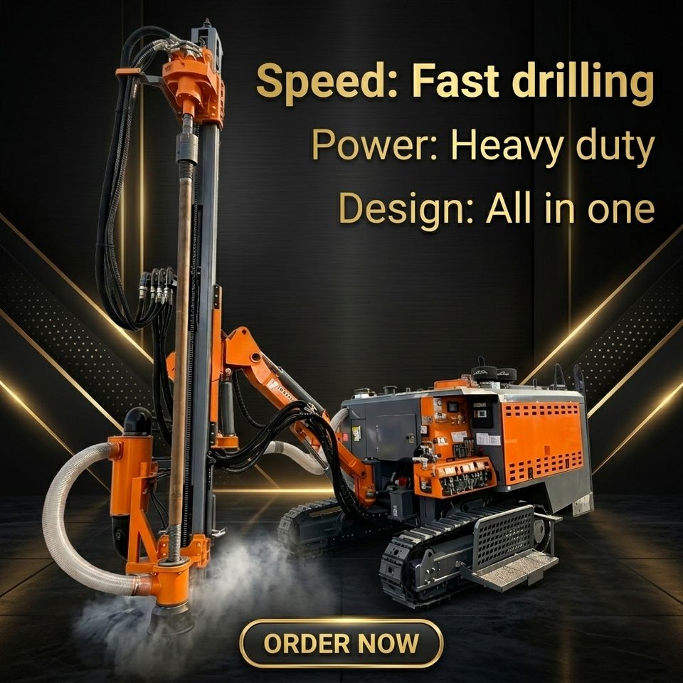 "Diesel Drilling Rig Rotary Hard Rock Air Compressor Drill Machine for ...