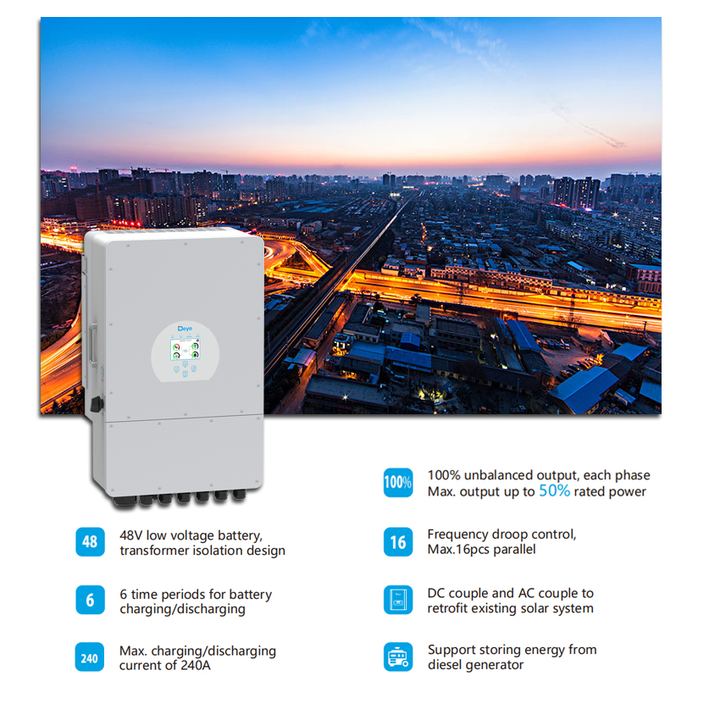 SUN 5-6-8-10-12K SG04LP3-EU 48V Mppt Solar Hybrid Inverter 5Kw 6Kw 8Kw 10Kw 12kW Low Voltage 3 ...