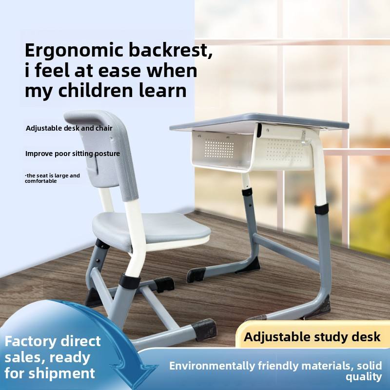 Ergonomic School Desk Chair Height Adjustable 600x450mm Desktop Bookbag ...