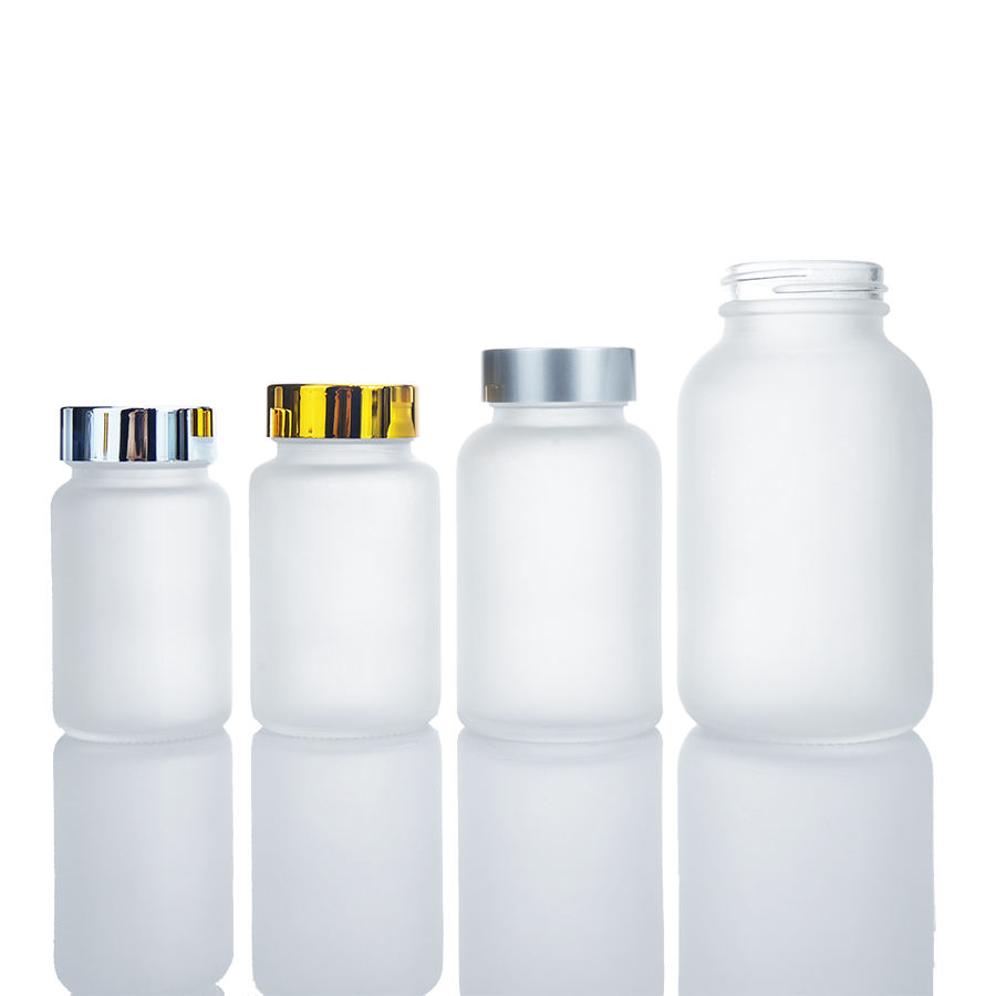 200ml Matte Glass Vitamin Supplement Bottle Luxury Pill Capsules Bottle ...