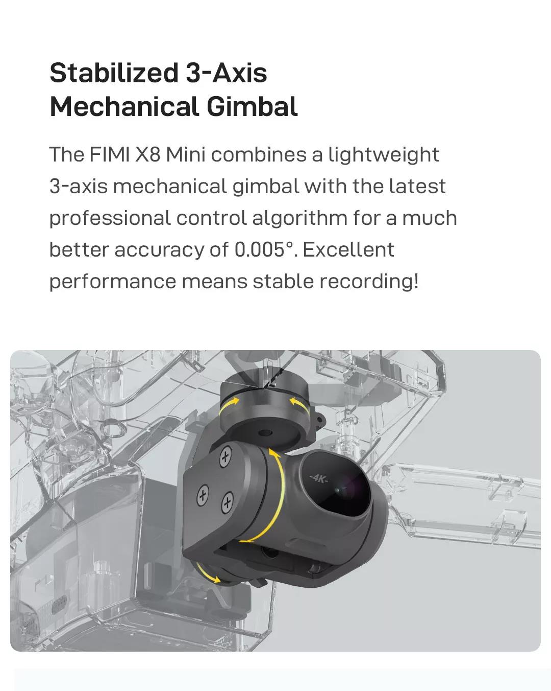 Fimi X8 Mini Drone - remote control 3-axis Camera 4k 8k Gps 30 Minutes ...
